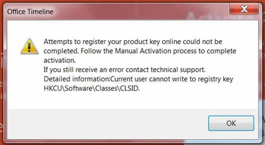 Cannot write to registry key HKCU\Software\Classes\CLSID