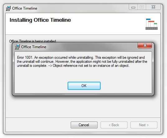 Error 1001 During Installation or Update