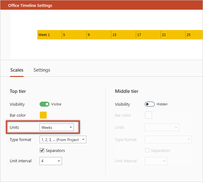 Create planning timelines that are not date-specific