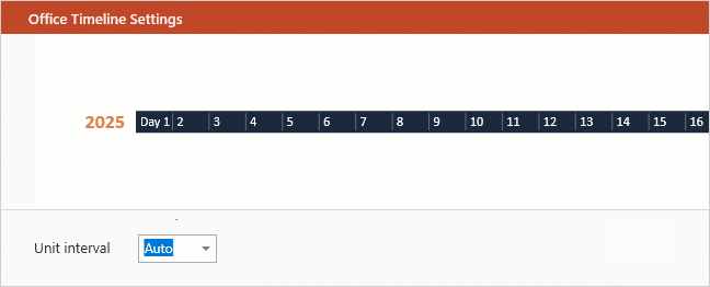 Set the interval between units on the scale