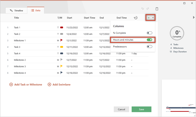 Milestone and task dates set on the same day don’t align properly