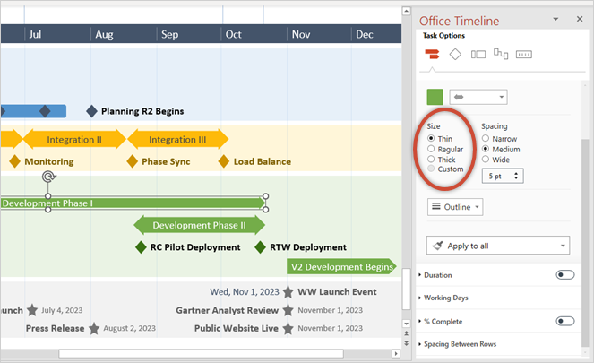 Fit more data on the timeline slide