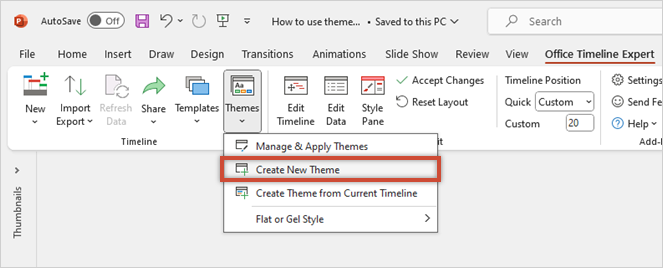 How to use timeline themes