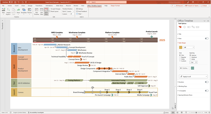 Quick Start to Office Timeline Expert
