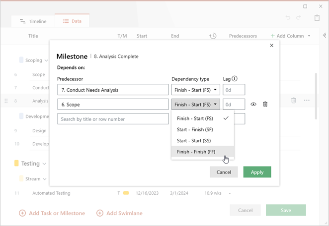 How to enable, manage and style dependencies