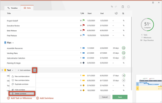 Split your MS Project data across multiple timeline slides