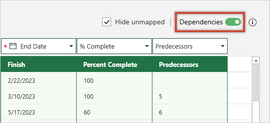 Import Dependencies Into Office Timeline