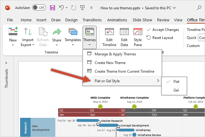 Change the style of your timeline instantly