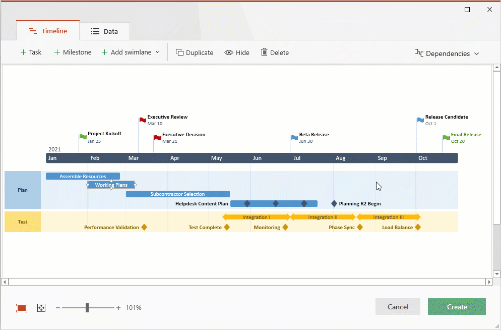 How to show multiple tasks on one row