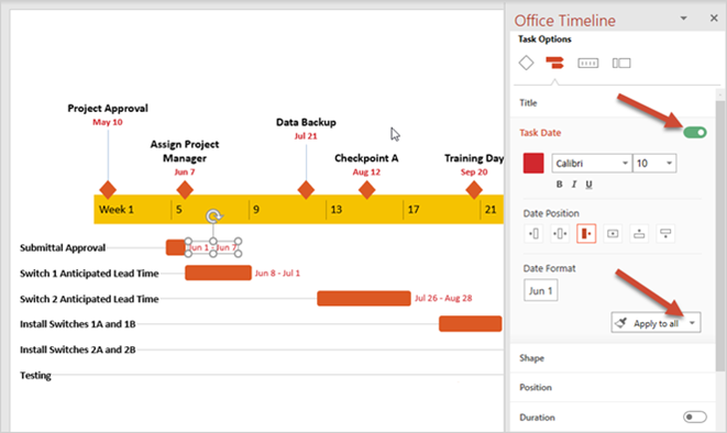 Create planning timelines that are not date-specific