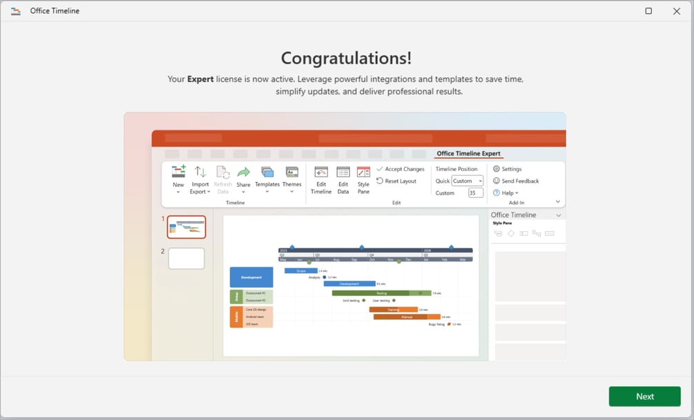 How to activate your new Office Timeline Add-in license