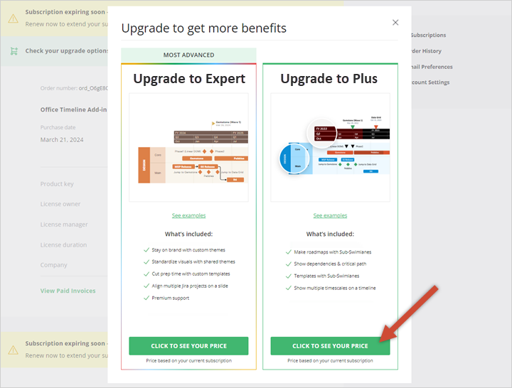 How to upgrade your existing subscription to Plus