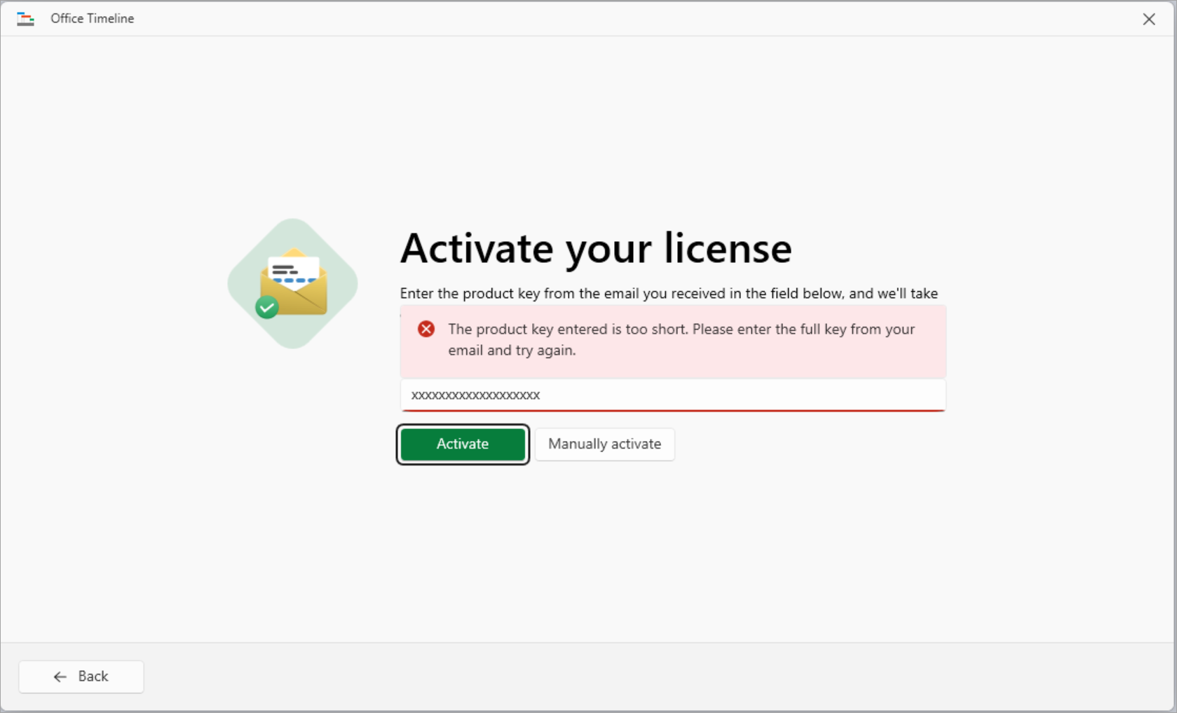 Product key entered is invalid (Legacy)
