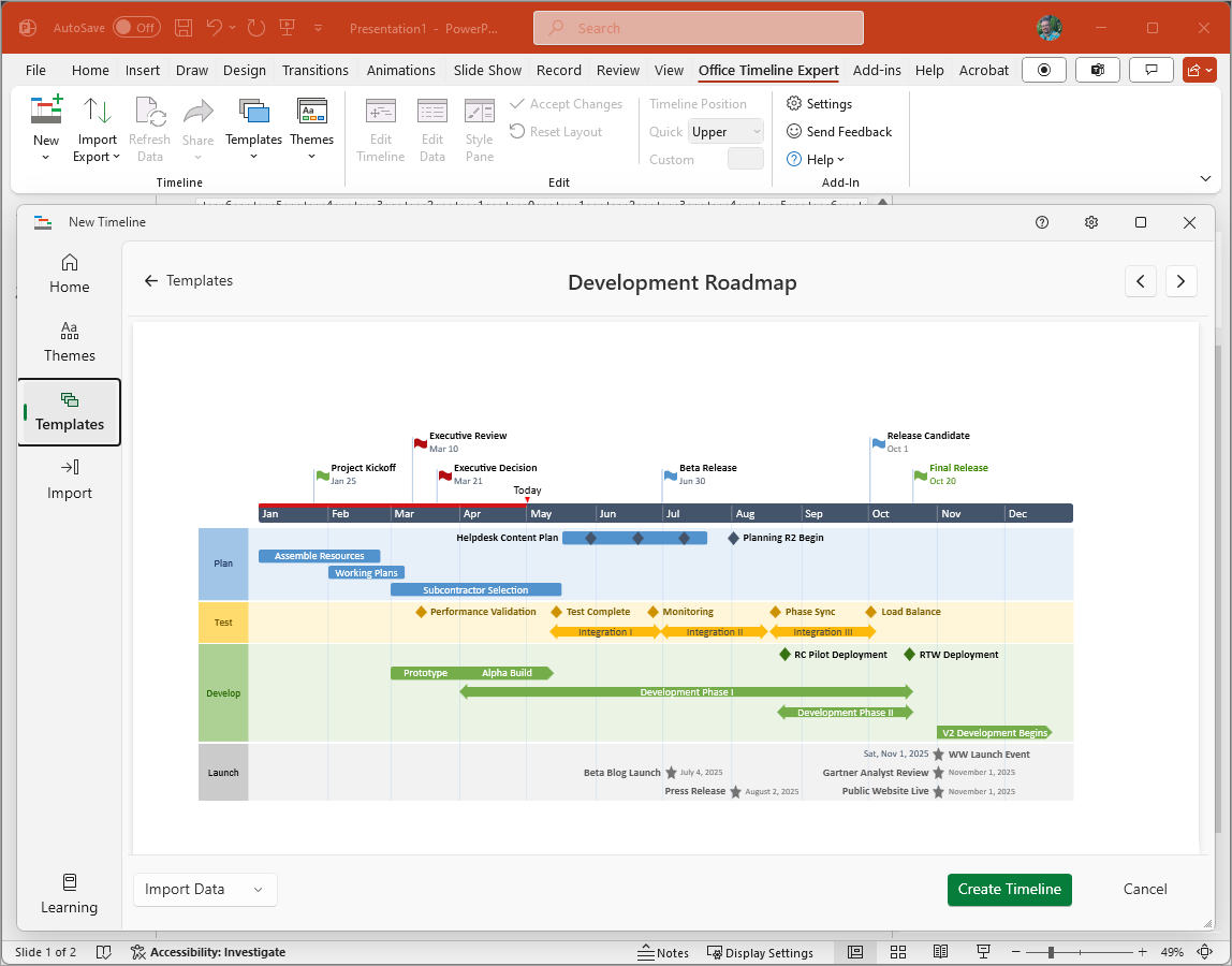 Quick Start to Office Timeline Lite