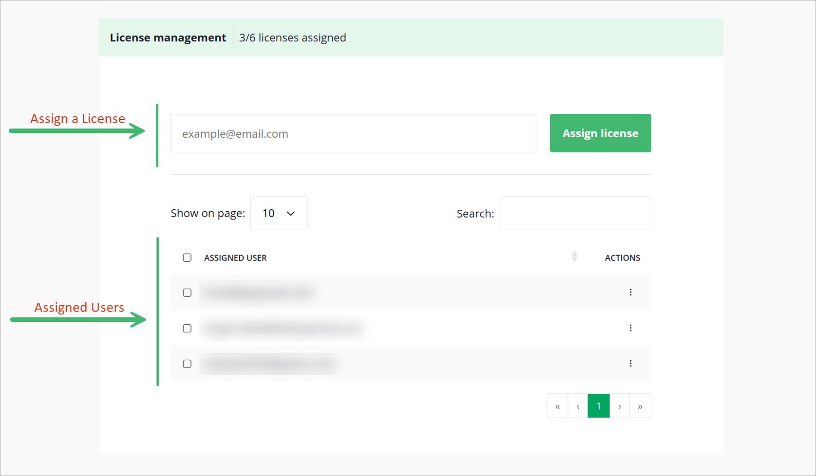How to assign and revoke licenses for license managers