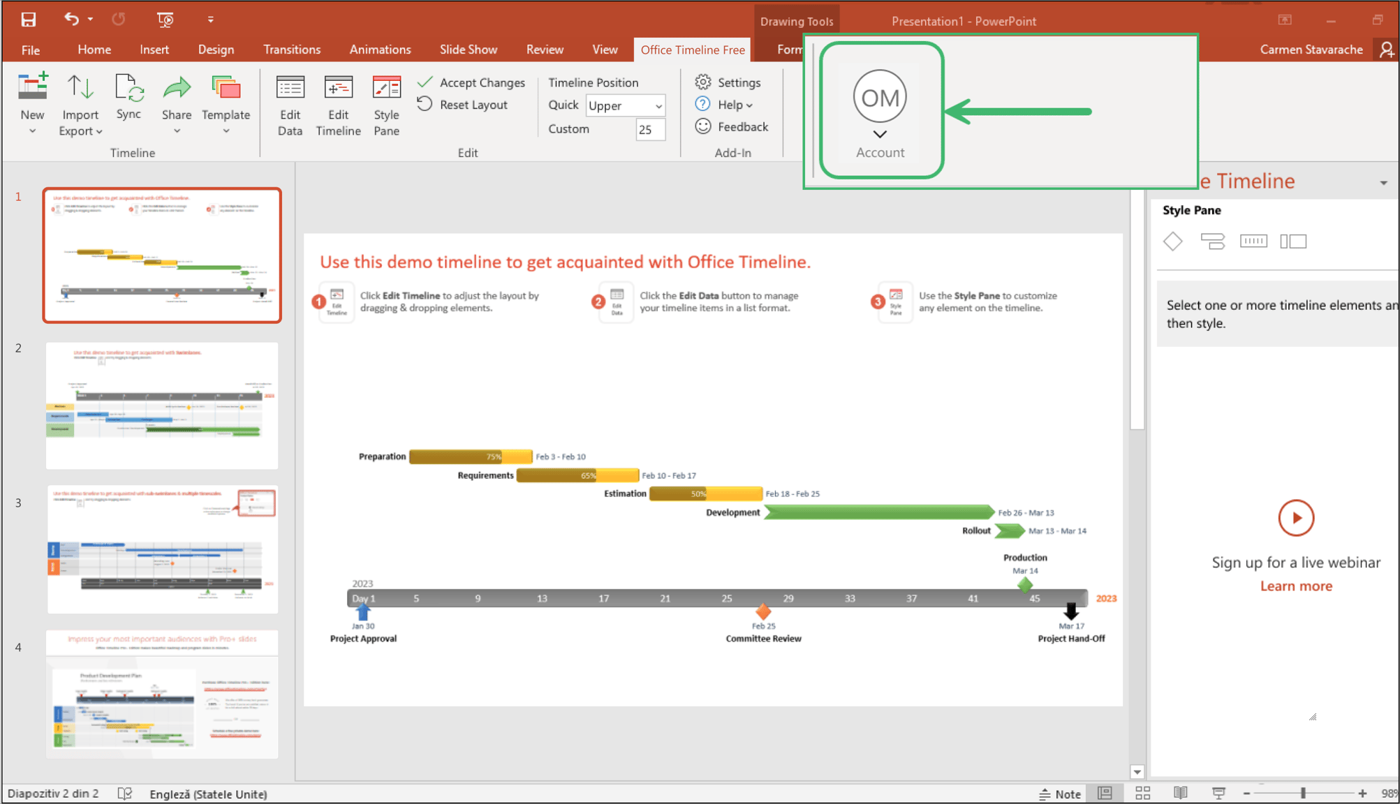 How to Activate Your New Office Timeline Add-in License