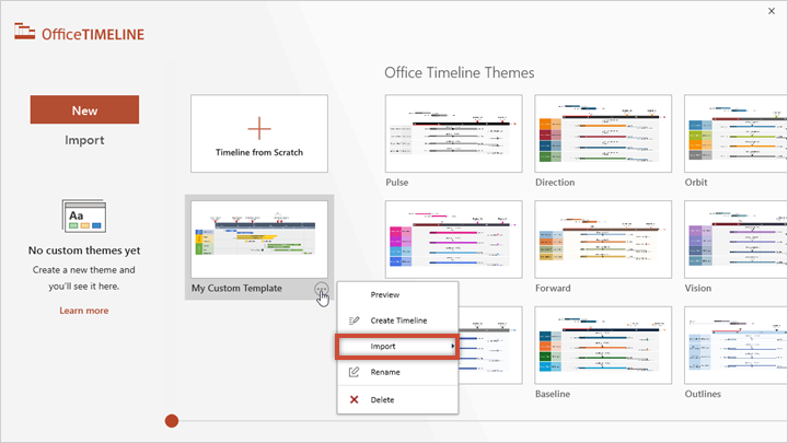 Import dependencies into Office Timeline