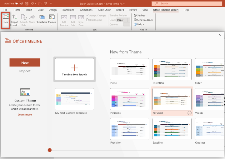 Quick Start to Office Timeline Expert