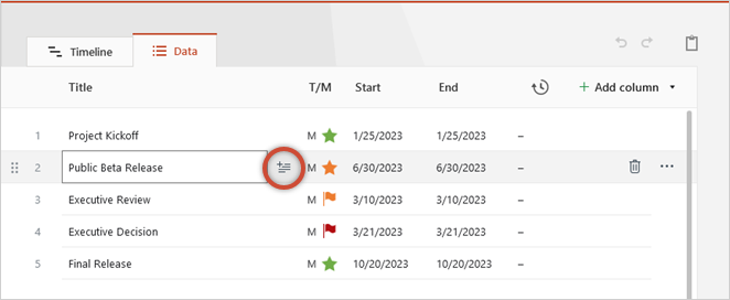 Storing your notes in Office Timeline