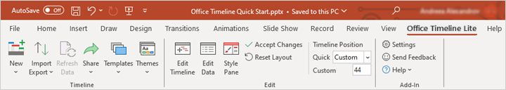 Quick Start to Office Timeline Lite
