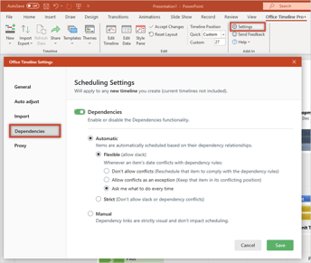 Dependency scheduling & date auto-shifting