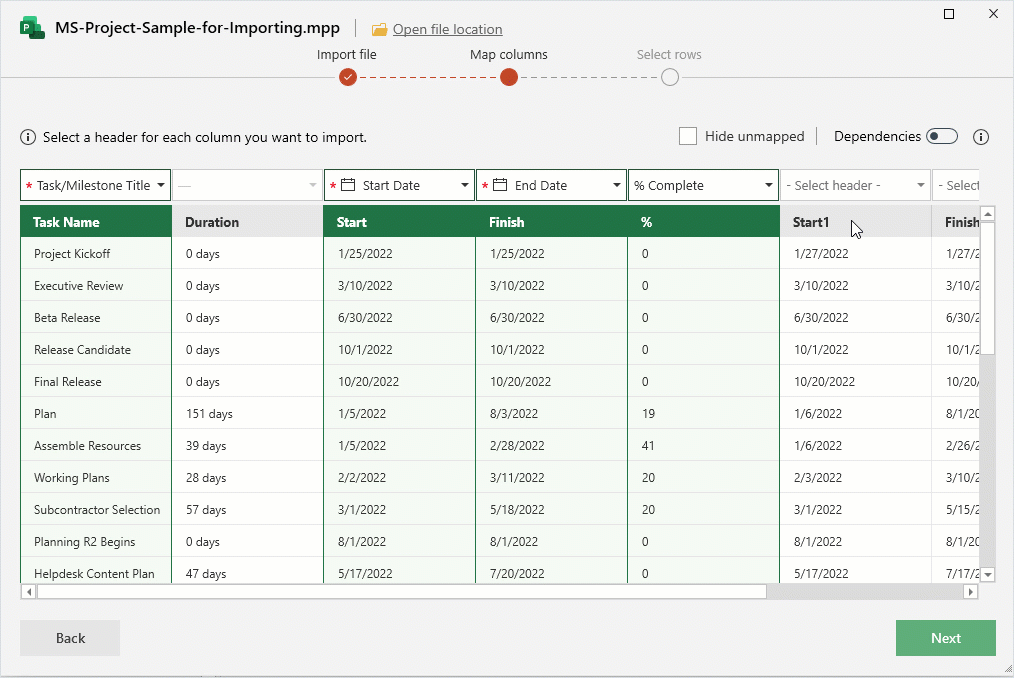 Import your Microsoft Project plan into Office Timeline