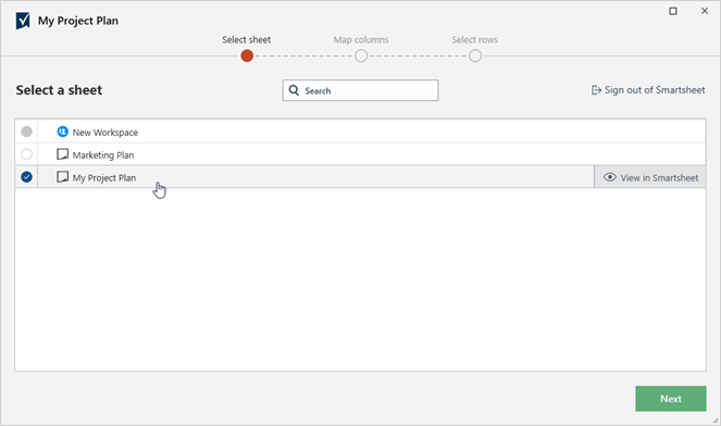 Import your Smartsheet data into Office Timeline