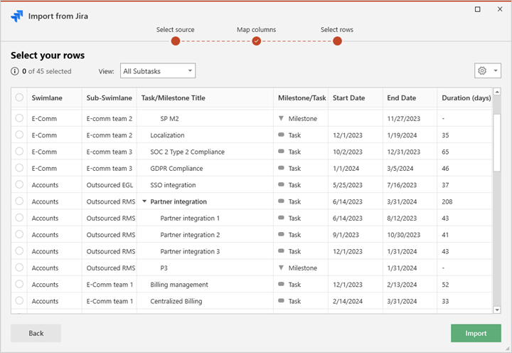 Import your Jira data into Office Timeline