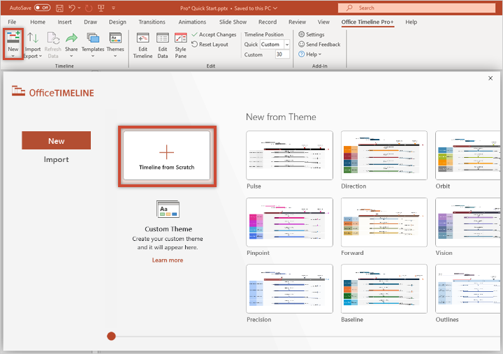 Quick Start to Office Timeline Pro+