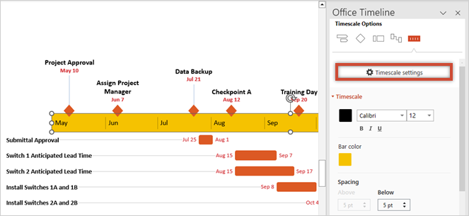 Create planning timelines that are not date-specific