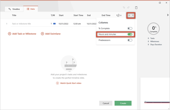 How to make timelines and Gantt charts in hours and minutes