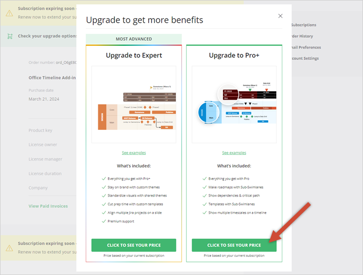 How to upgrade your existing subscription to Pro+